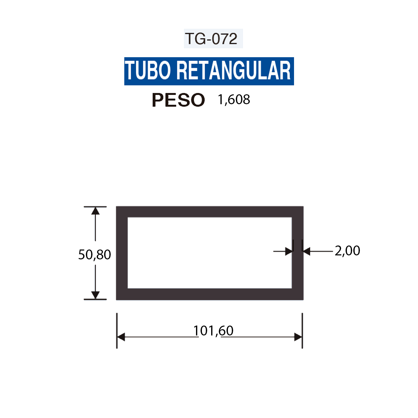 TUBO RETANGULAR - TUBOS - PERFIS DE ALUMíNIO - Distribuição de Vidros e ...